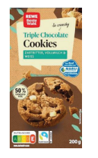 Rappel : Triple Chocolate Cookies de la marque REWE - Sécurité ...