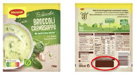 Mise à jour - Rappel : Soupe de brocoli à la crème de la marque MAGGI ...