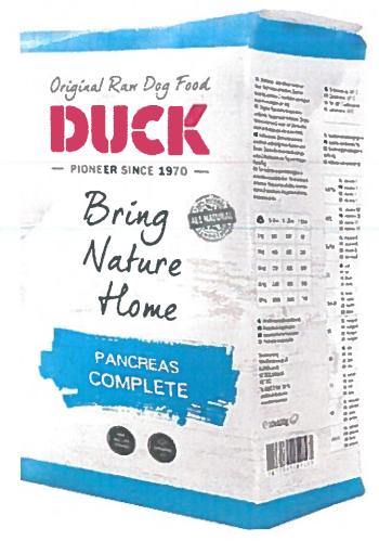 Rappel : Aliments crus pour chiens Pancreas Complete de la marque Duck ...