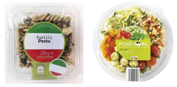Avertissement allergène : Pastasalade Fusilli pesto et Poke bowl ...