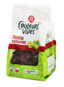 Rappel : Raisins secs sultanines de la marque Couleurs Vives - Sécurité ...